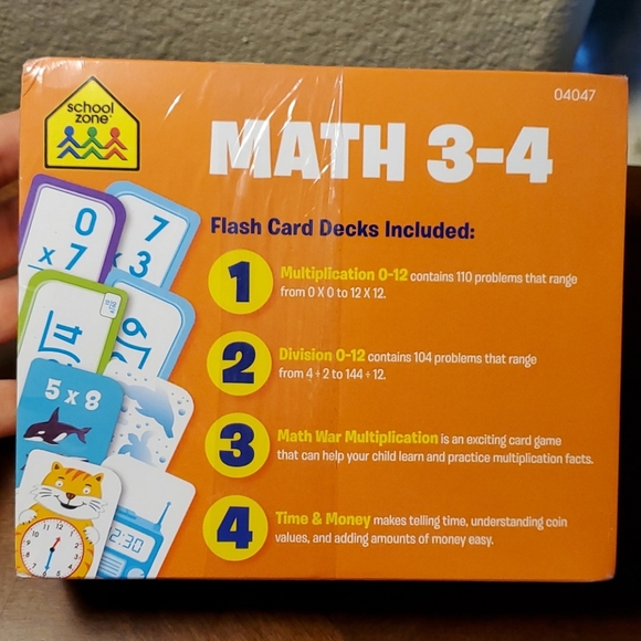 School Zone | Other | Math Flashcards Grade 345 4 Pack | Poshmark